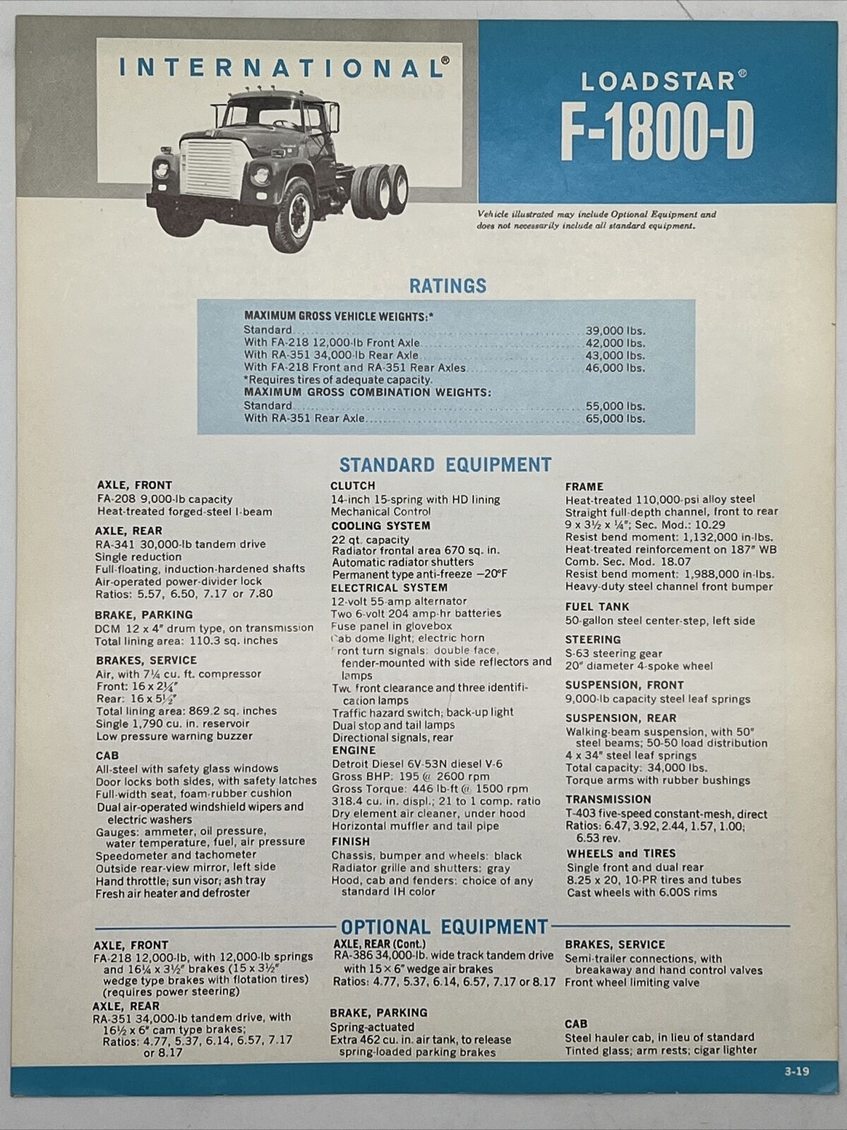 1963 INTERNATIONAL HARVESTER TRUCKS LOADSTAR MODEL F-1800-D ...