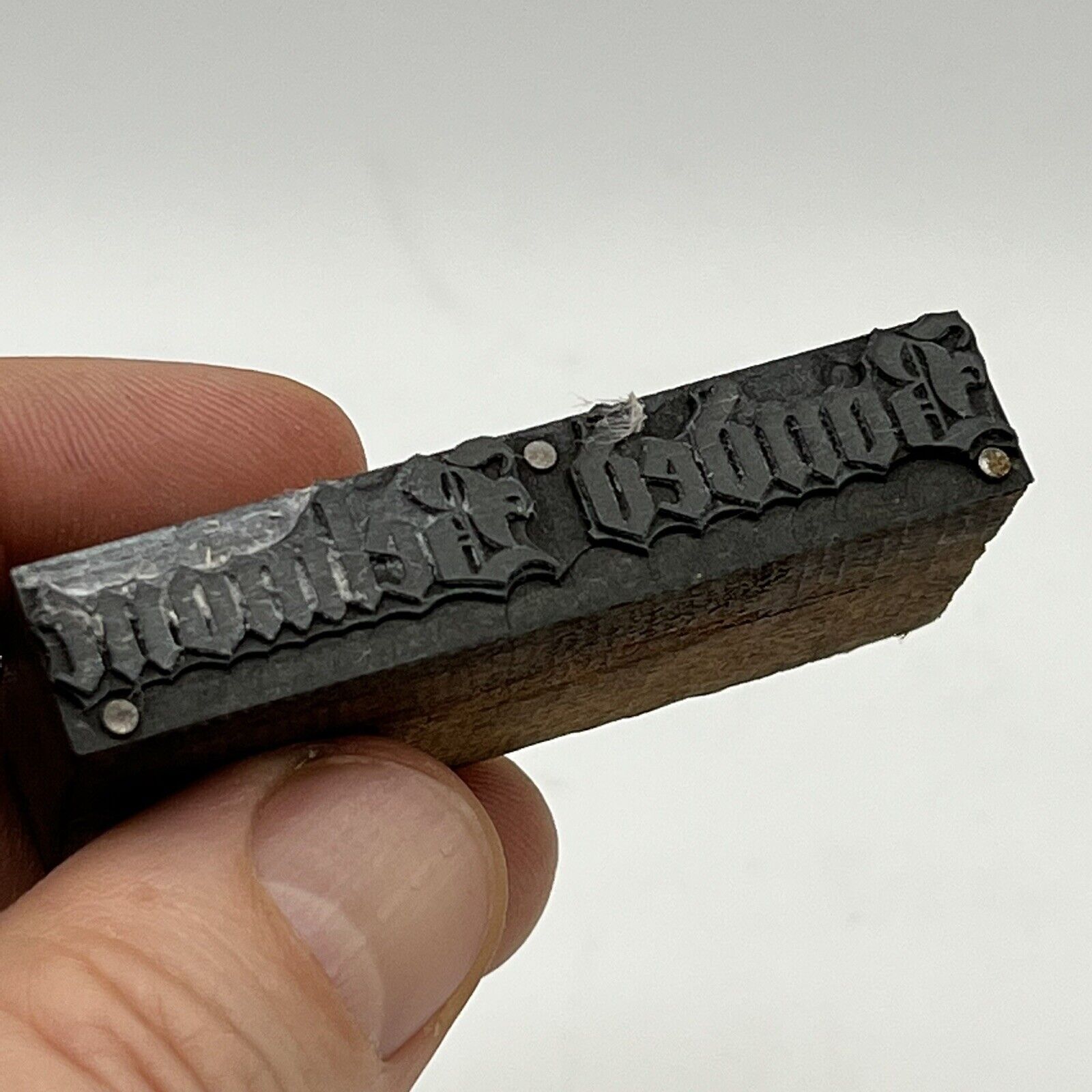 VINTAGE PRINTING LETTERPRESS PRINTERS BLOCK CUT Bonded Belmont Script ...